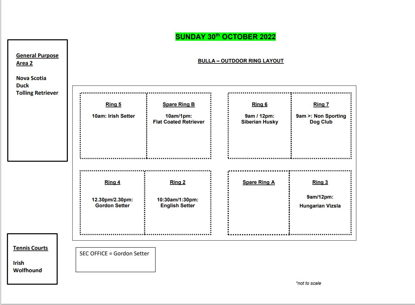 Rings layout – Gordon Setter Club of Victoria
