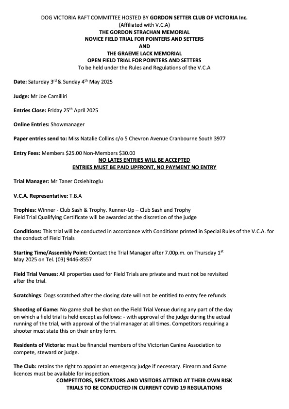 GSCV Novice and Open Field Trial for Pointers & Setters 2025 – Gordon ...